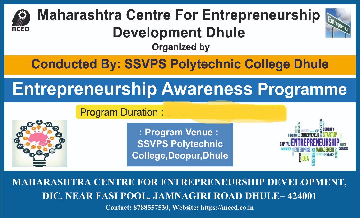 Training Programme Table || MCED